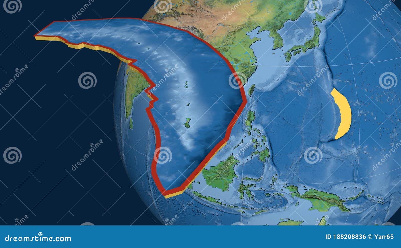 Mariana Plate Presented - Natural Earth Stock Illustration ...
