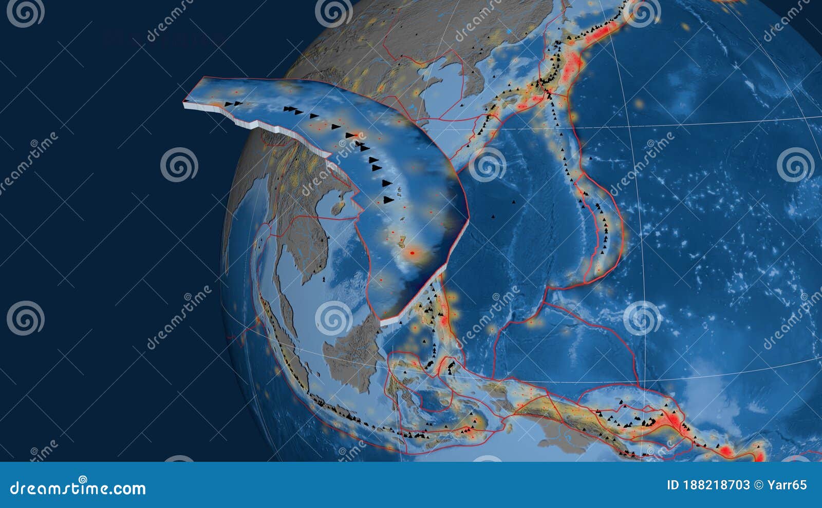 Mariana Plate Presented - Topo and Bathy Stock Illustration ...