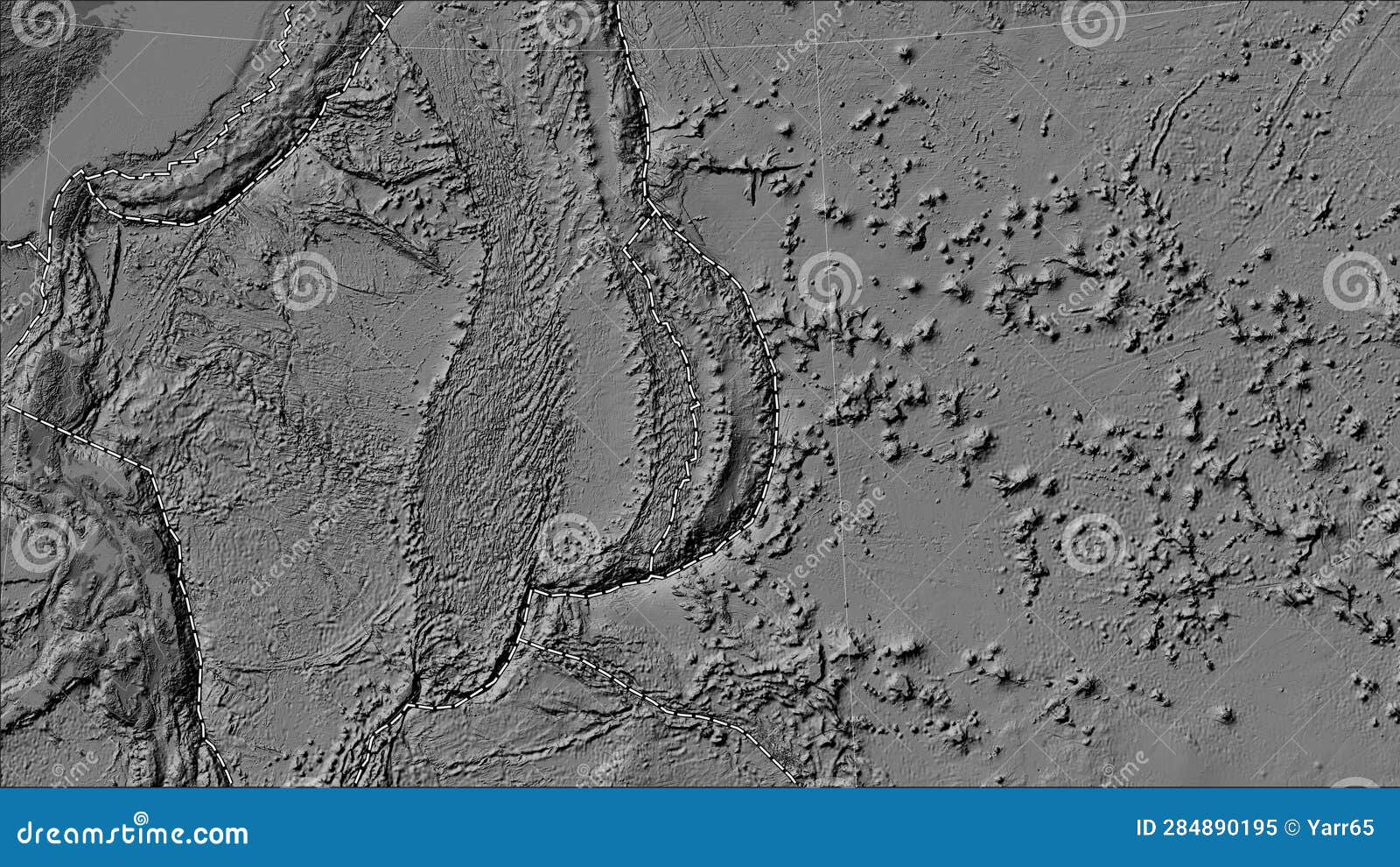 Mariana Plate - Boundaries. Bilevel Map Stock Illustration ...