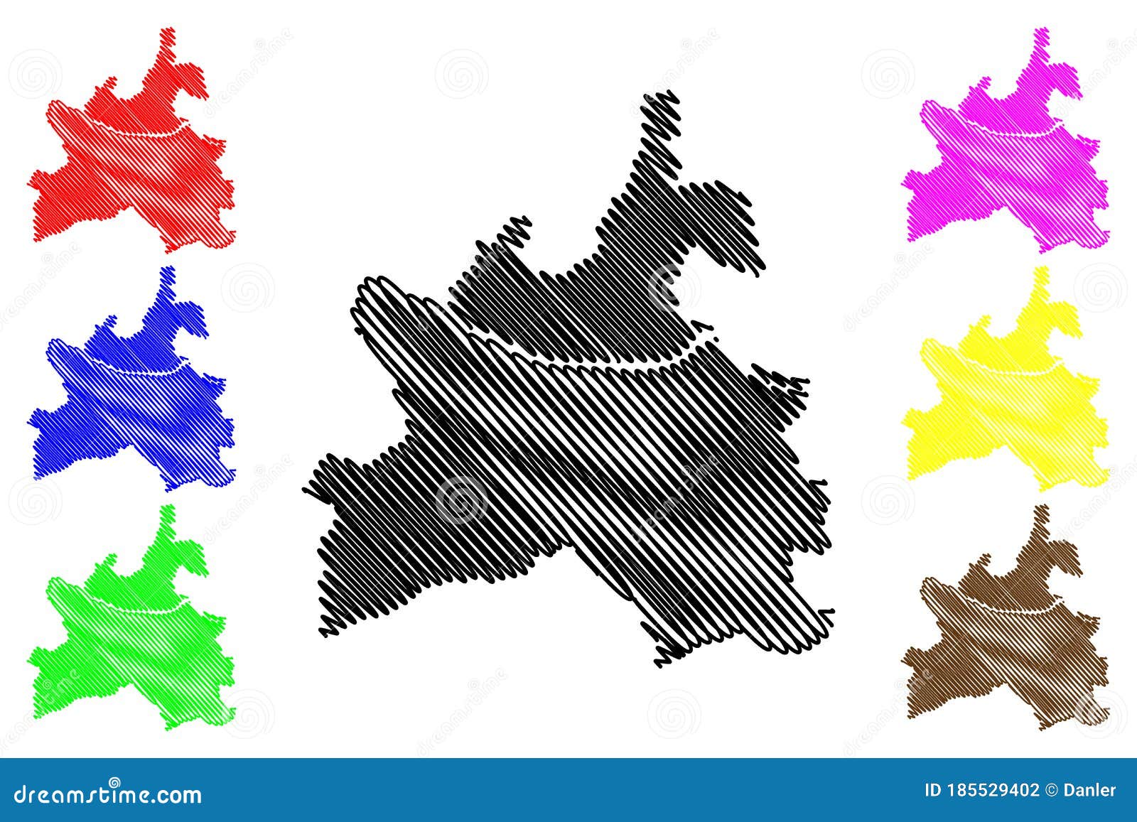 Maribor City Republic of Slovenia Map Vector Illustration, Scribble ...