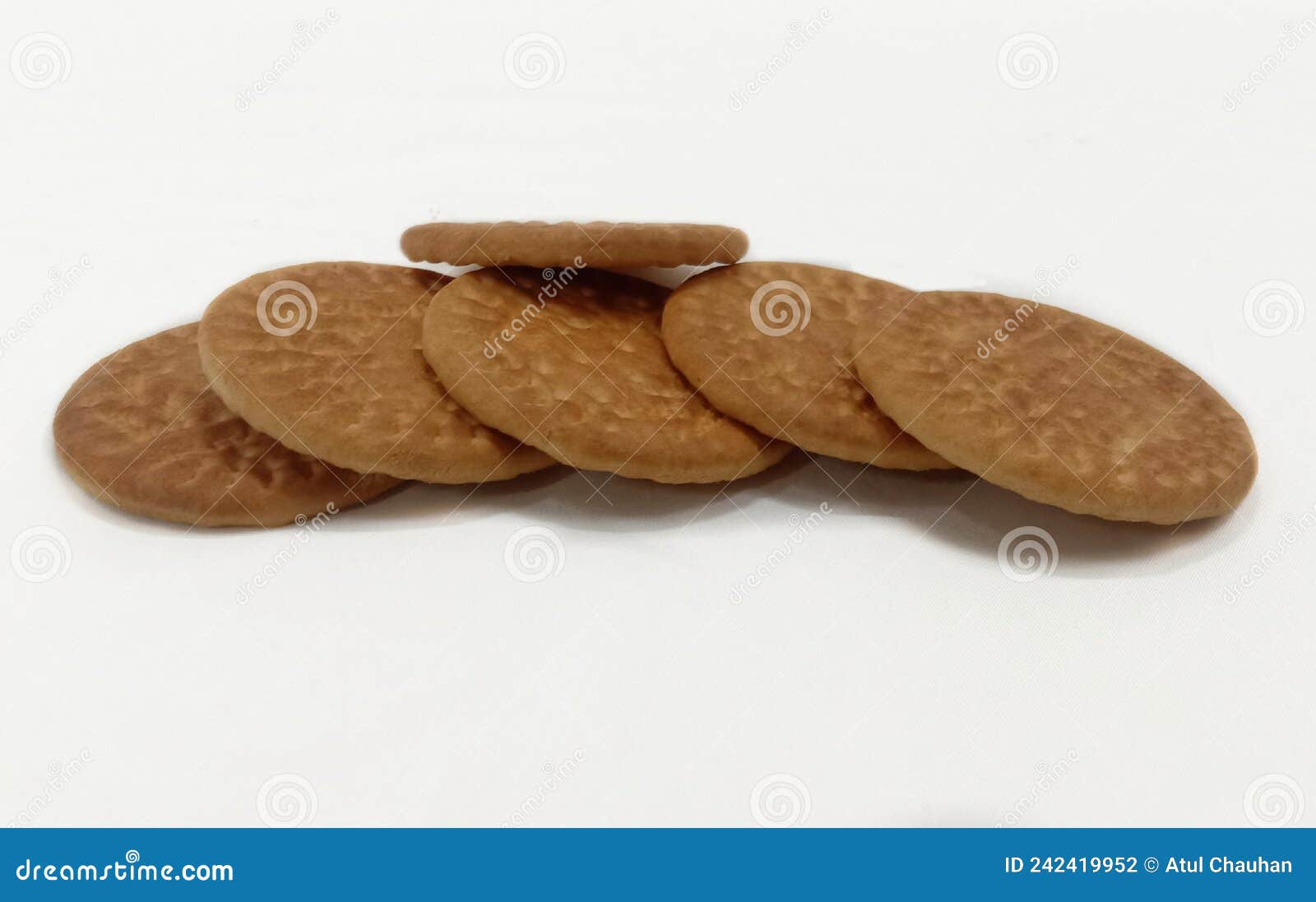 Marie Tea Biscuits on a White Background Stock Photo - Image of eating ...