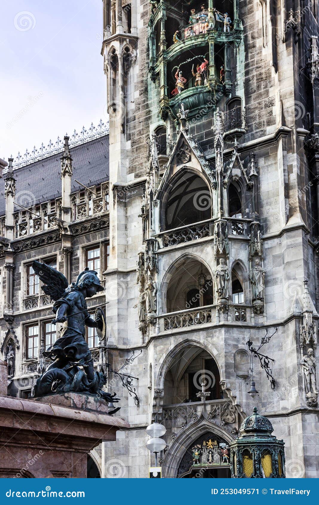 Marienplatz Clock Town In Downtown, Famous Attraction For Tourists ...