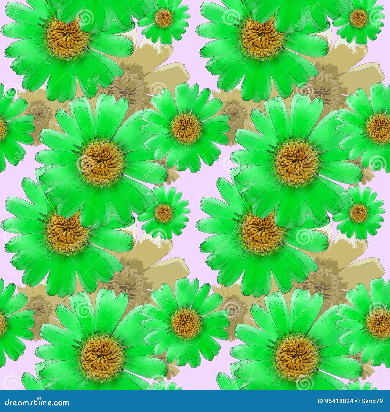 Marigold, Calendula Officinalis. Seamless Pattern Texture Stock ...