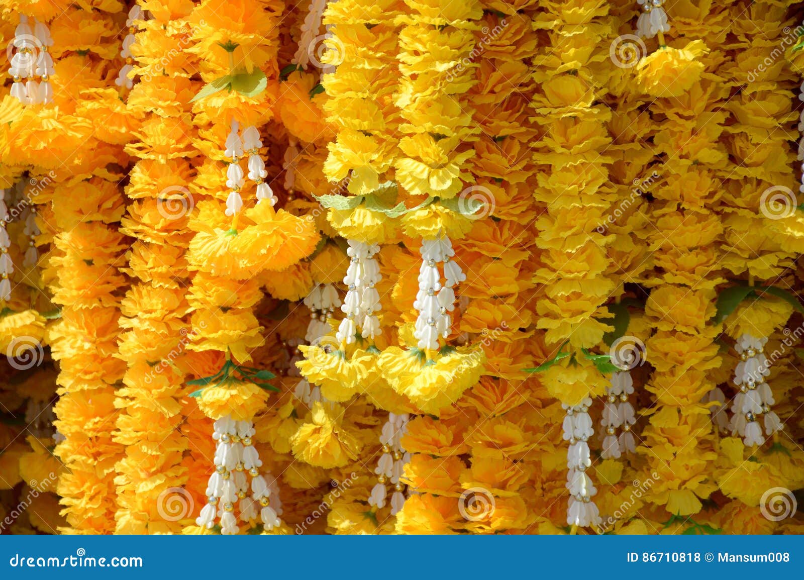 Marigold flowers garland stock photo. Image of vibrant - 86710818