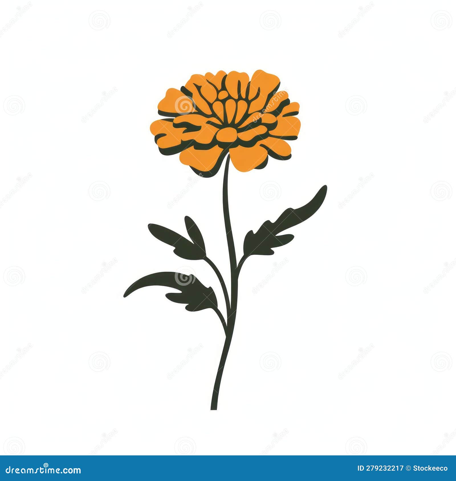 Marigold Silhouette Vector Flat Simple Identification Symbol Stock ...