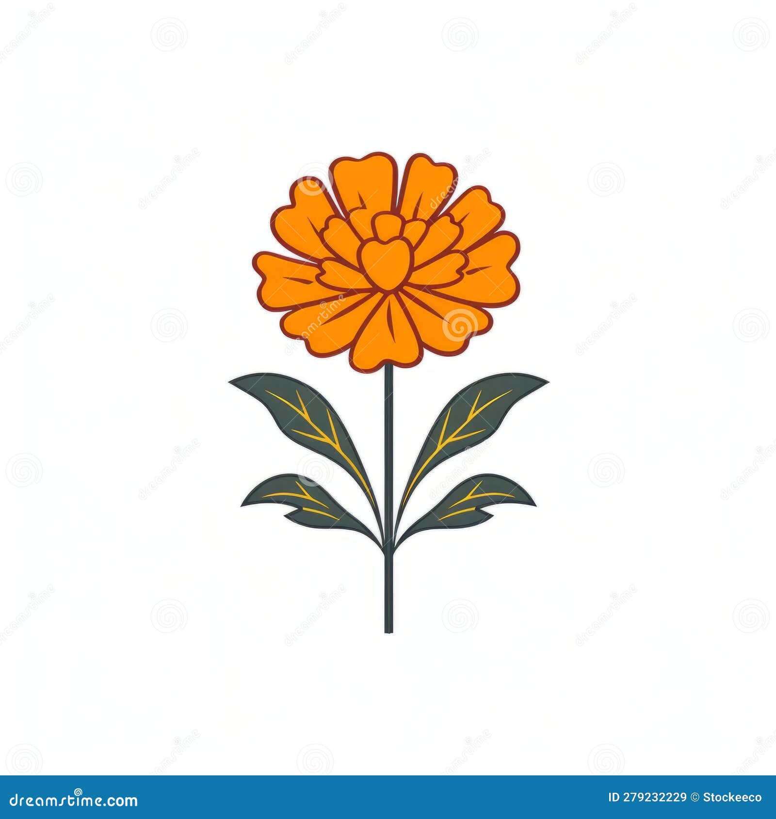 Marigold Silhouette Vector Flat Simple Identification Symbol Royalty ...