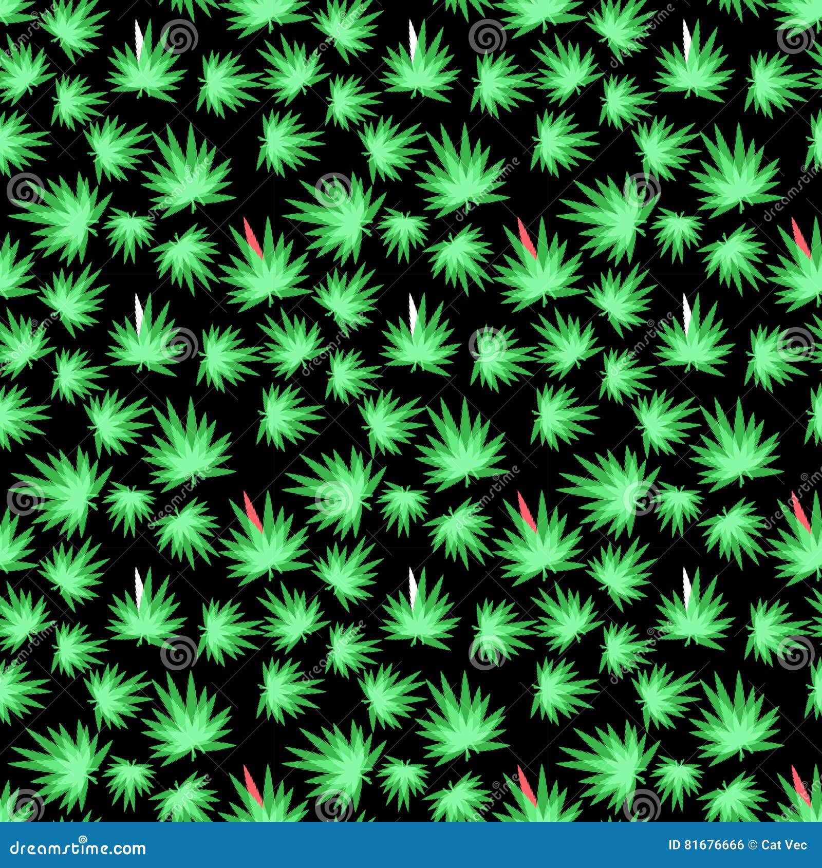 Marijuana Background Vector Seamless Patterns Stock Vector ...