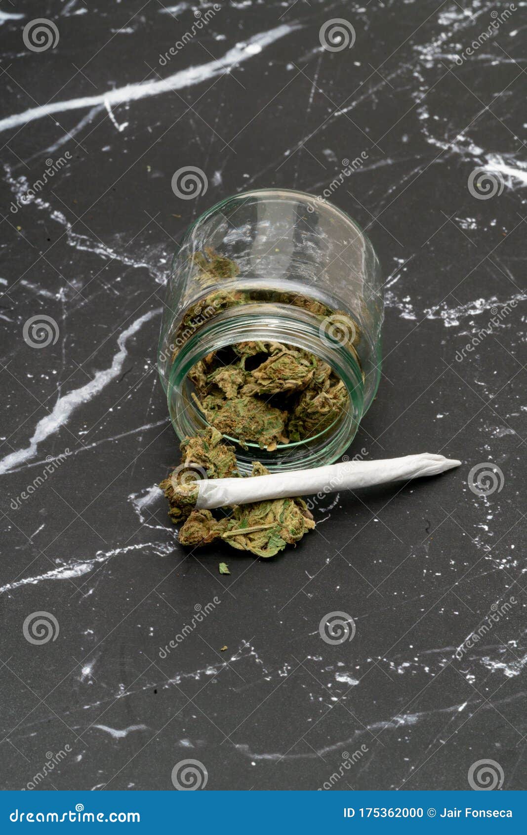 Marijuana Cannabis Medicinal, Weed Joint in a Glass Container, Drugs ...