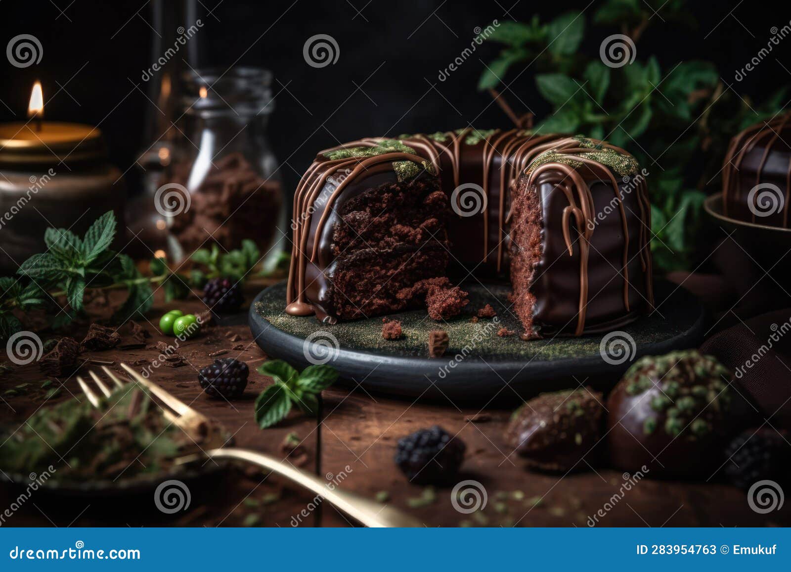 Marijuana Chocolate Cake with Thc Generative Ai Stock Illustration ...