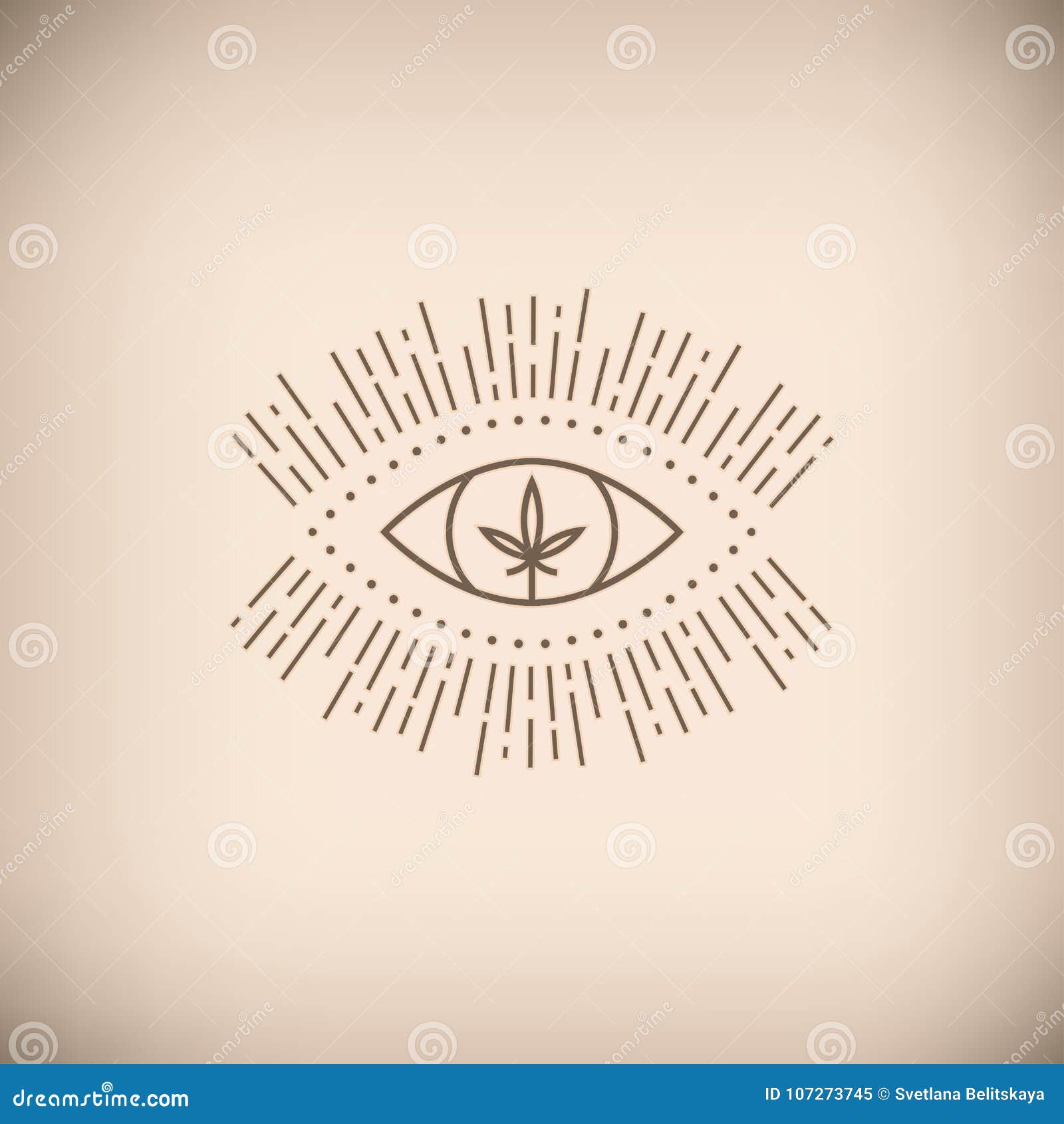 Marijuana Como Emblema Del Marrón Del Ojo Stock de ilustración ...
