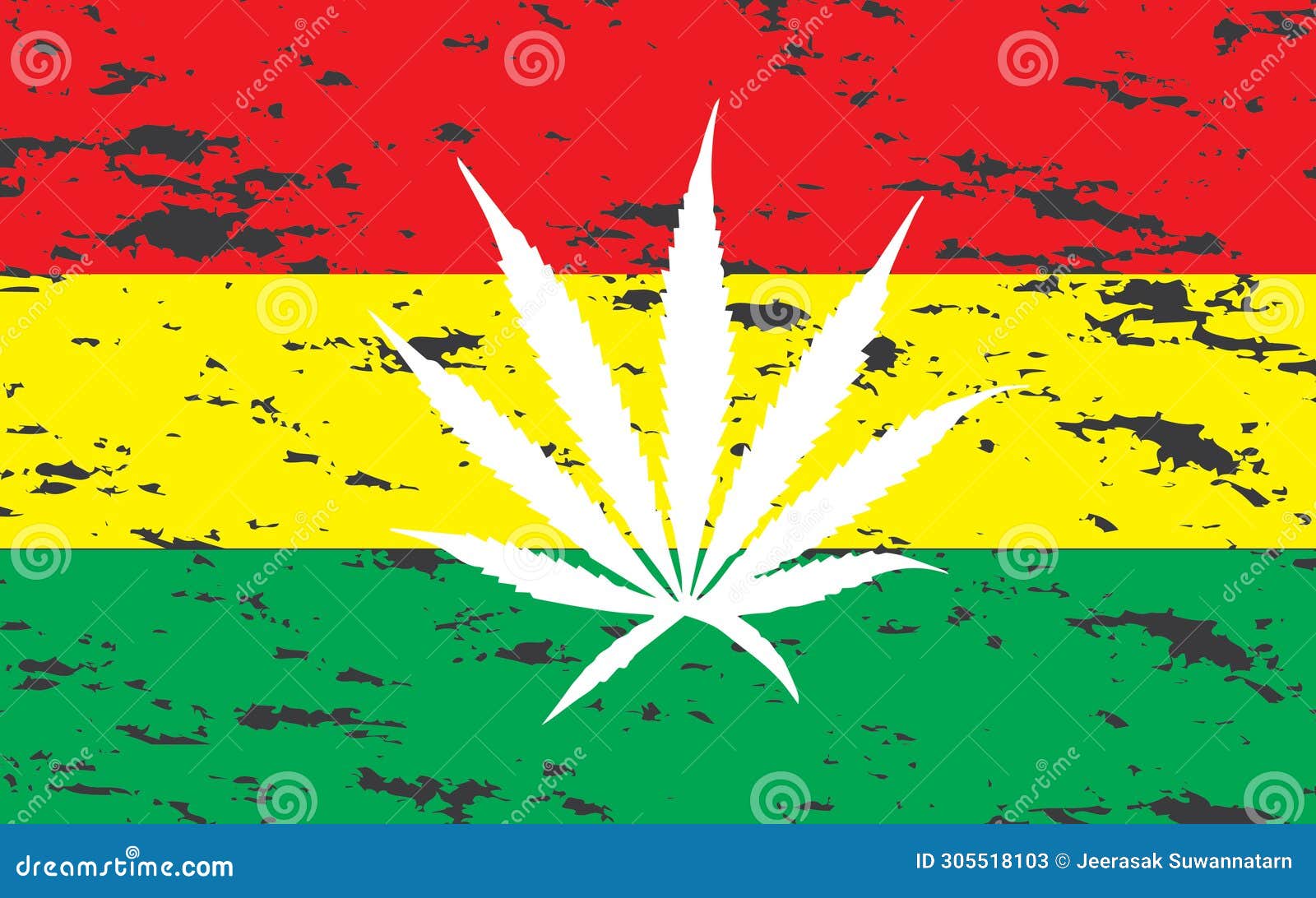 Marijuana Flag Symbol Flat Vector Stock Vector - Illustration of green ...