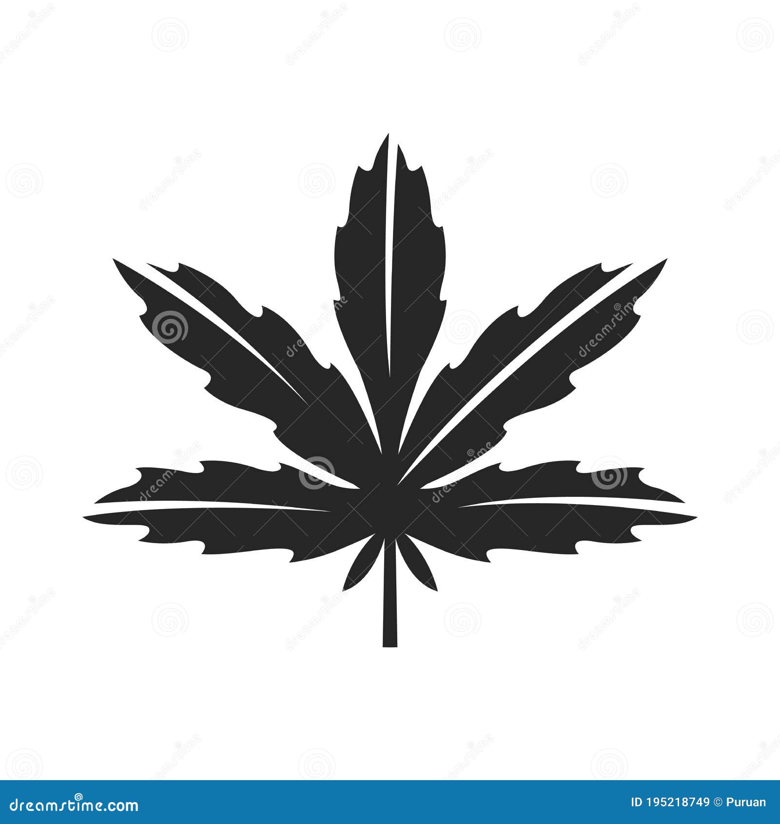 Marijuana Icon in Black and White. Stock Vector - Illustration of ...