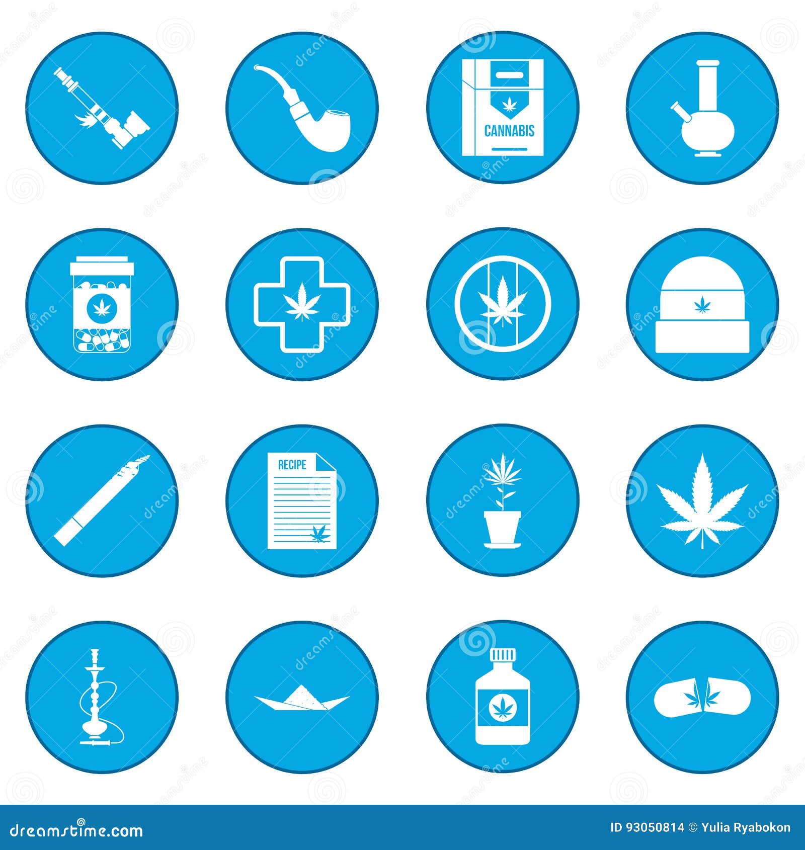 Marijuana icon blue stock vector. Illustration of marijuana - 93050814