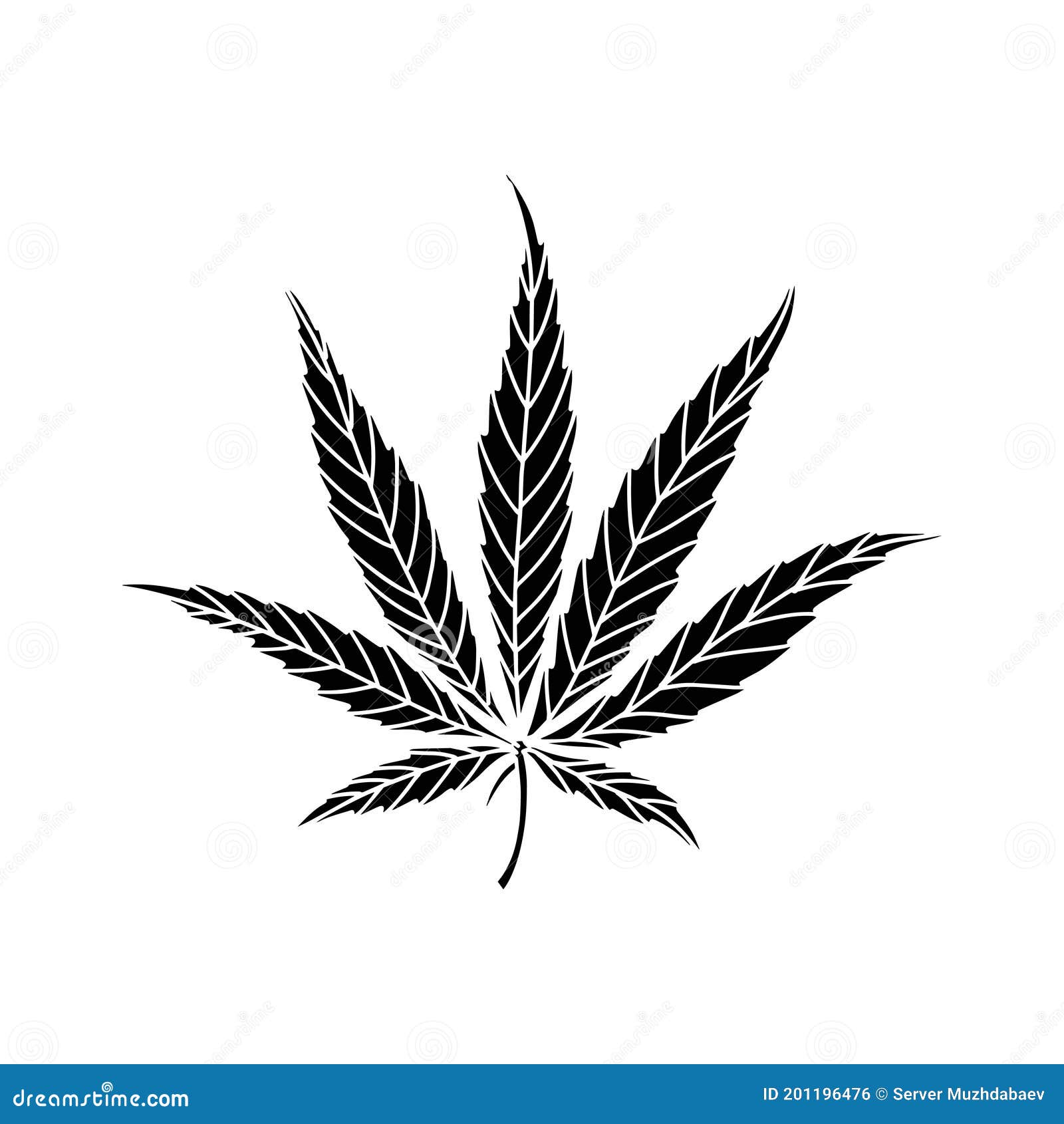 Marijuana Leaf. Black Silhouette Icon Stock Illustration - Illustration ...