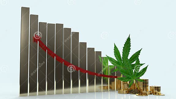 Marijuana Leaf and Chart for Medical Content 3d Rendering Stock ...