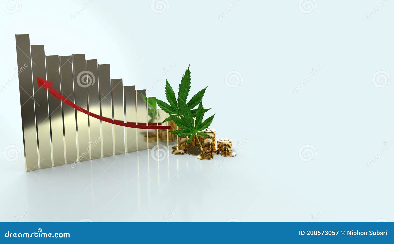 Marijuana Leaf and Chart for Medical Content 3d Rendering Stock ...