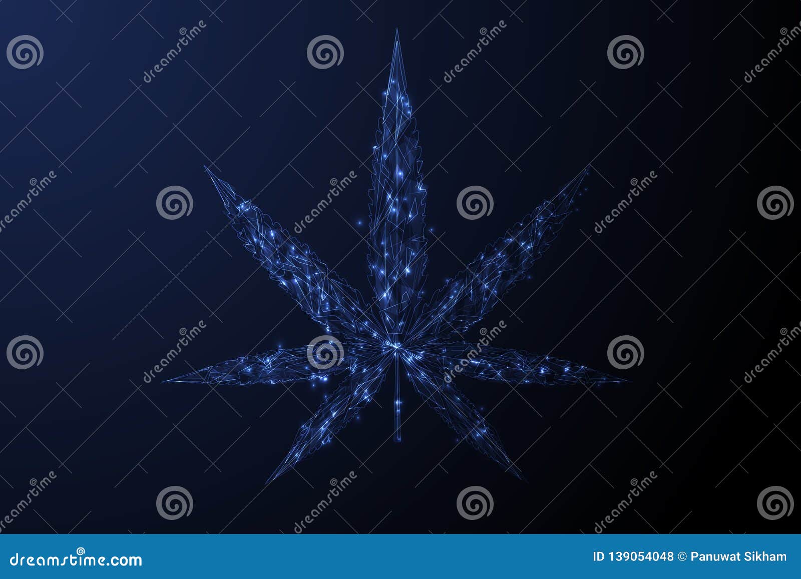 Marijuana Leaf. Low Poly Blue. Polygonal Abstract Health Stock Vector ...