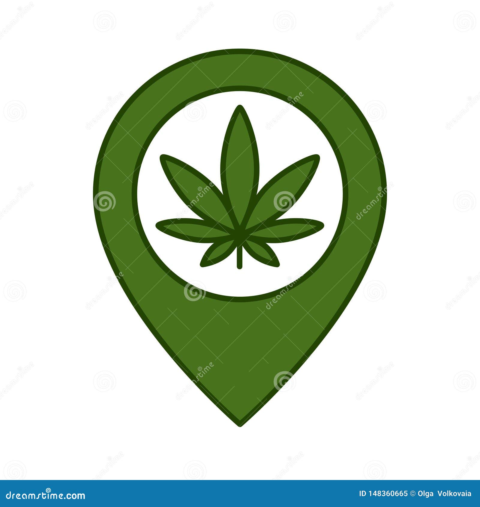 Marijuana Leaf and Map Pointer Stock Vector - Illustration of addiction, medicine: 148360665