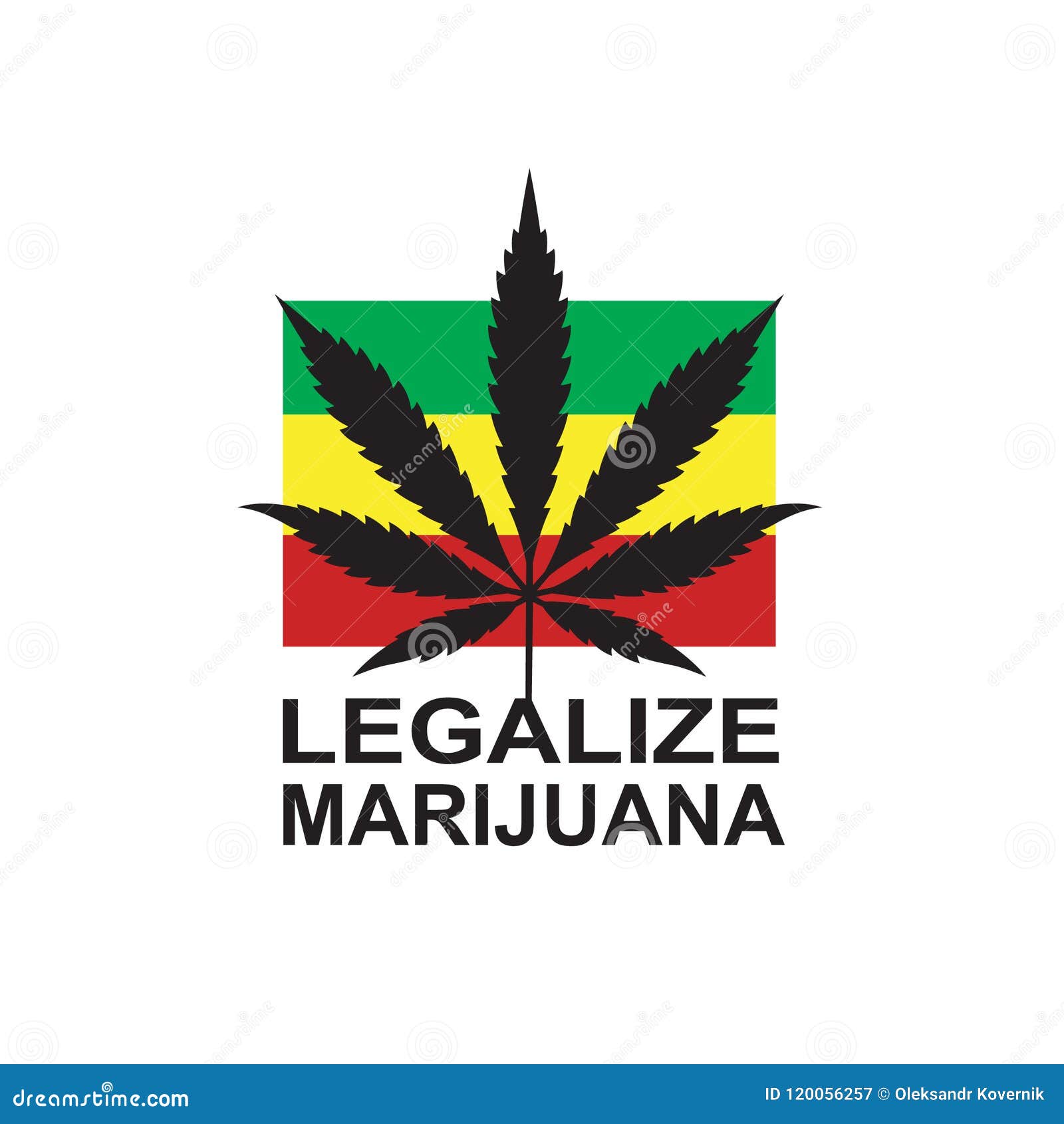Marijuana Leaf on Rastafarian Flag Stock Vector - Illustration of green ...