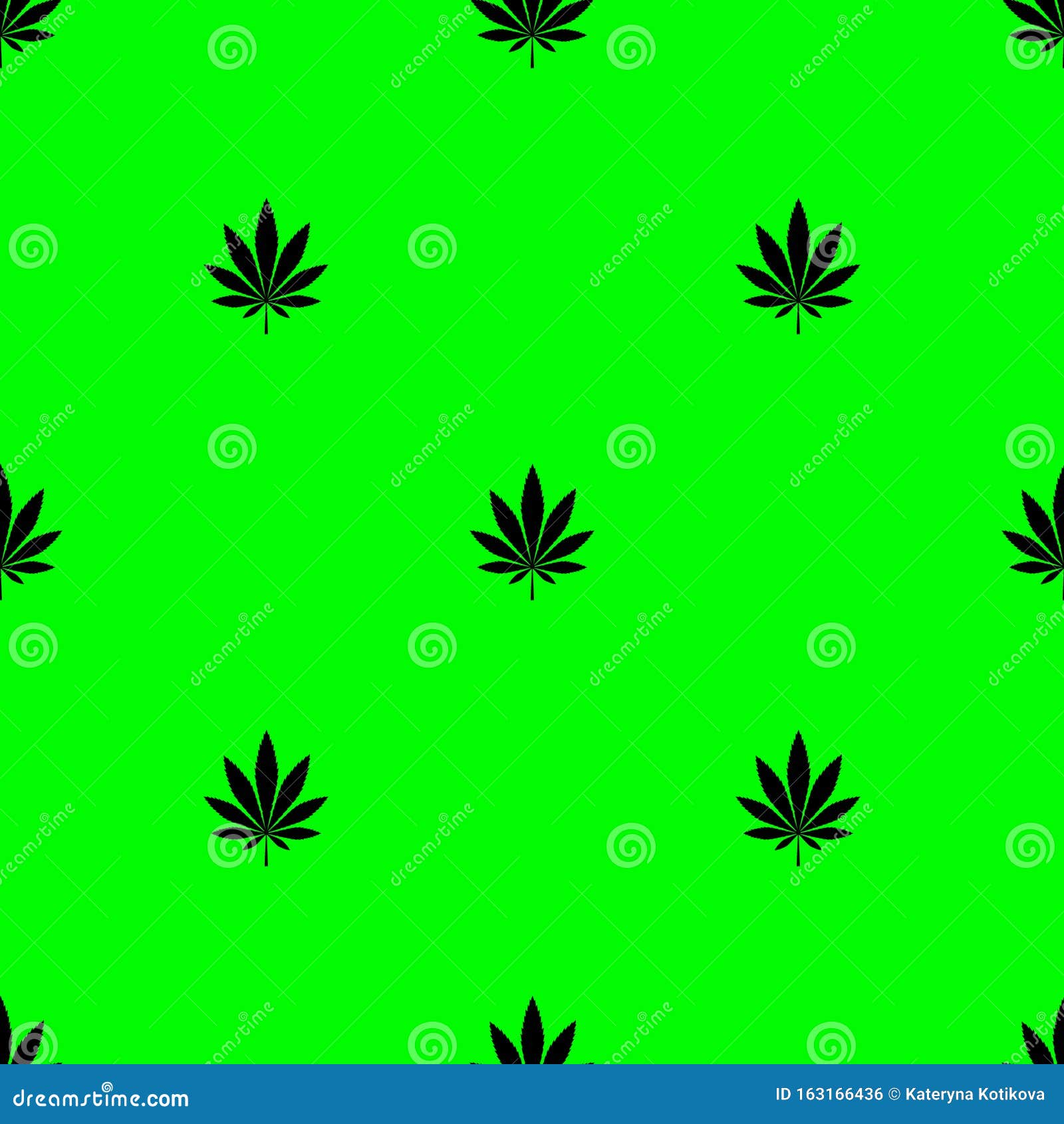 Marijuana Leaf Seamless Pattern Stock Vector - Illustration of color ...
