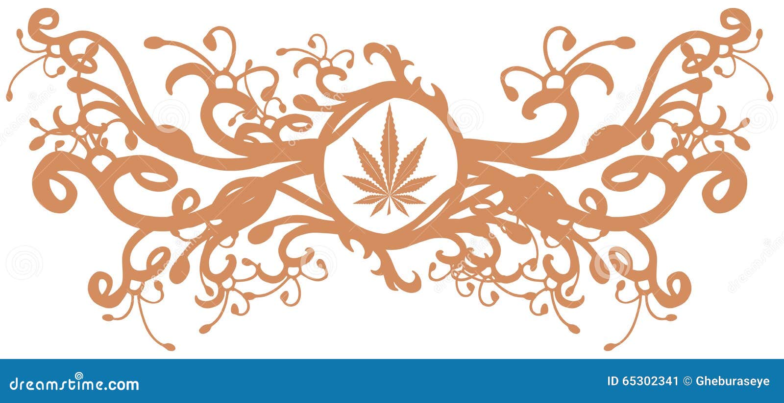 Marijuana Leaf on an Shield with Floral Fantasy Isolated Stock Vector ...