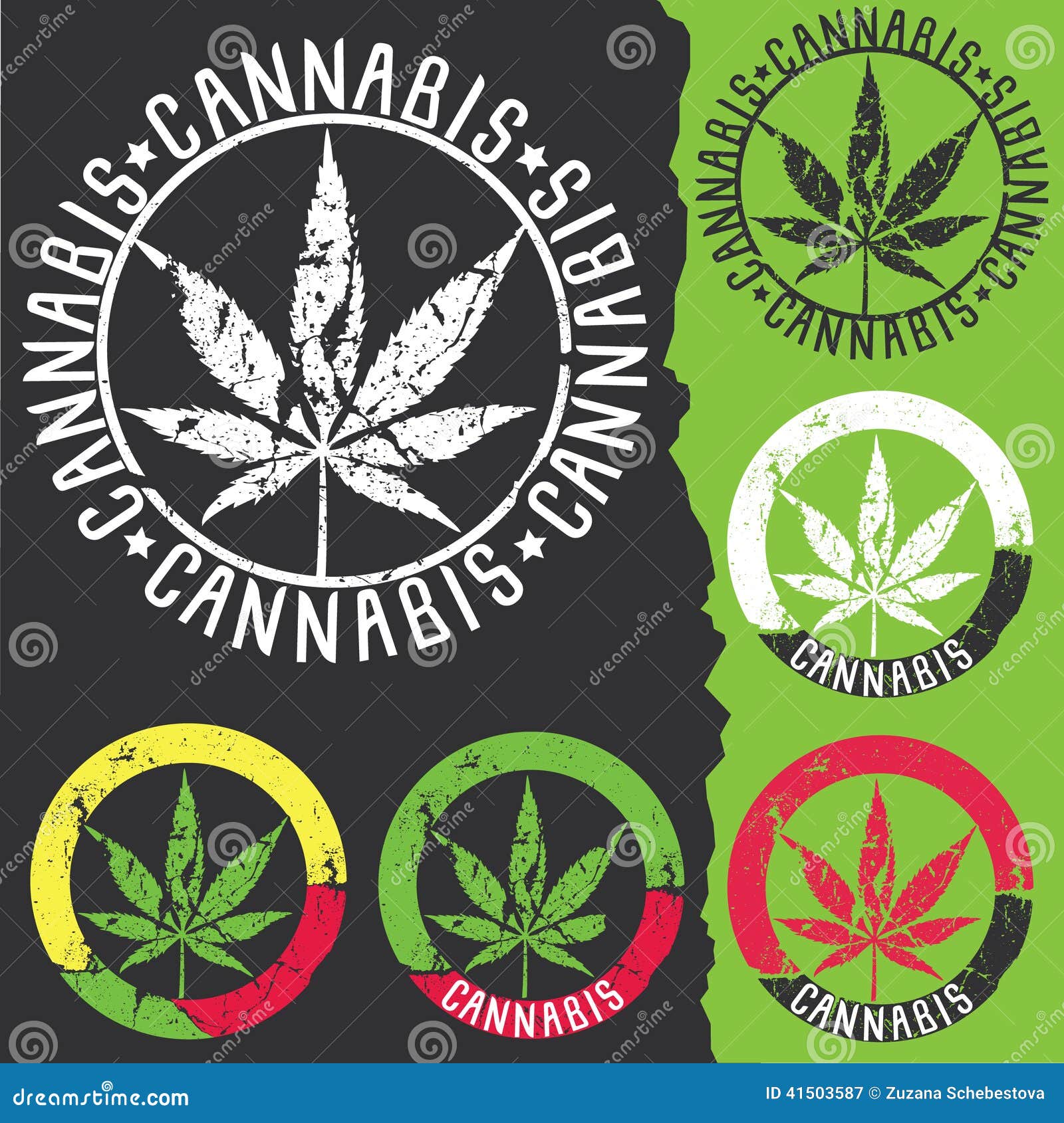 Marijuana Leaf Silhouette Symbol Stamps Illustration Stock Illustration ...