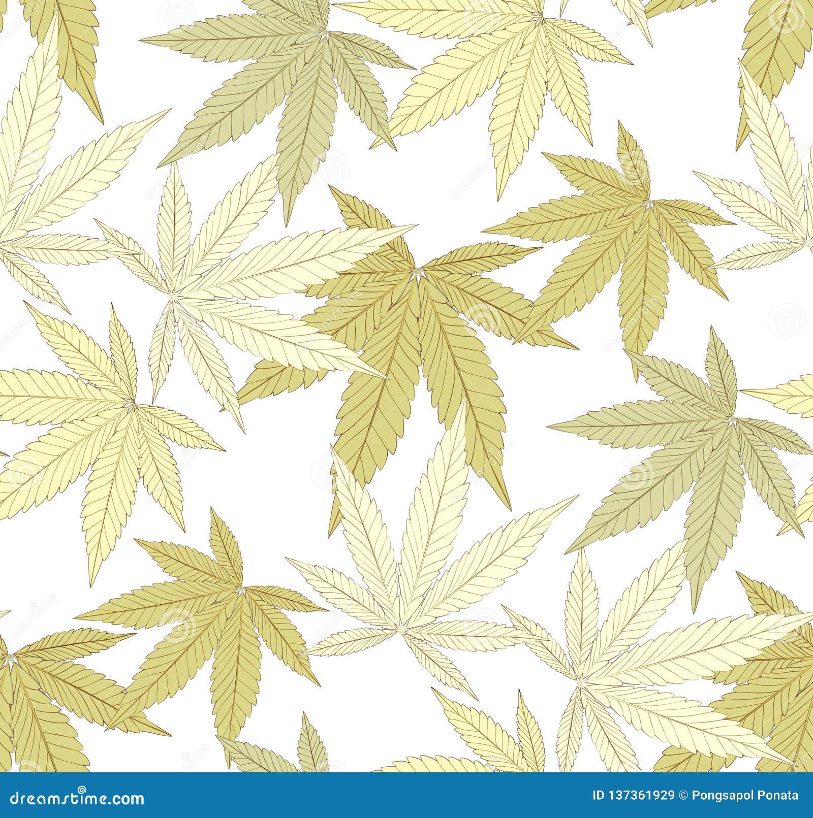 Marijuana Leaves Seamless Pattern Stock Vector - Illustration of ...