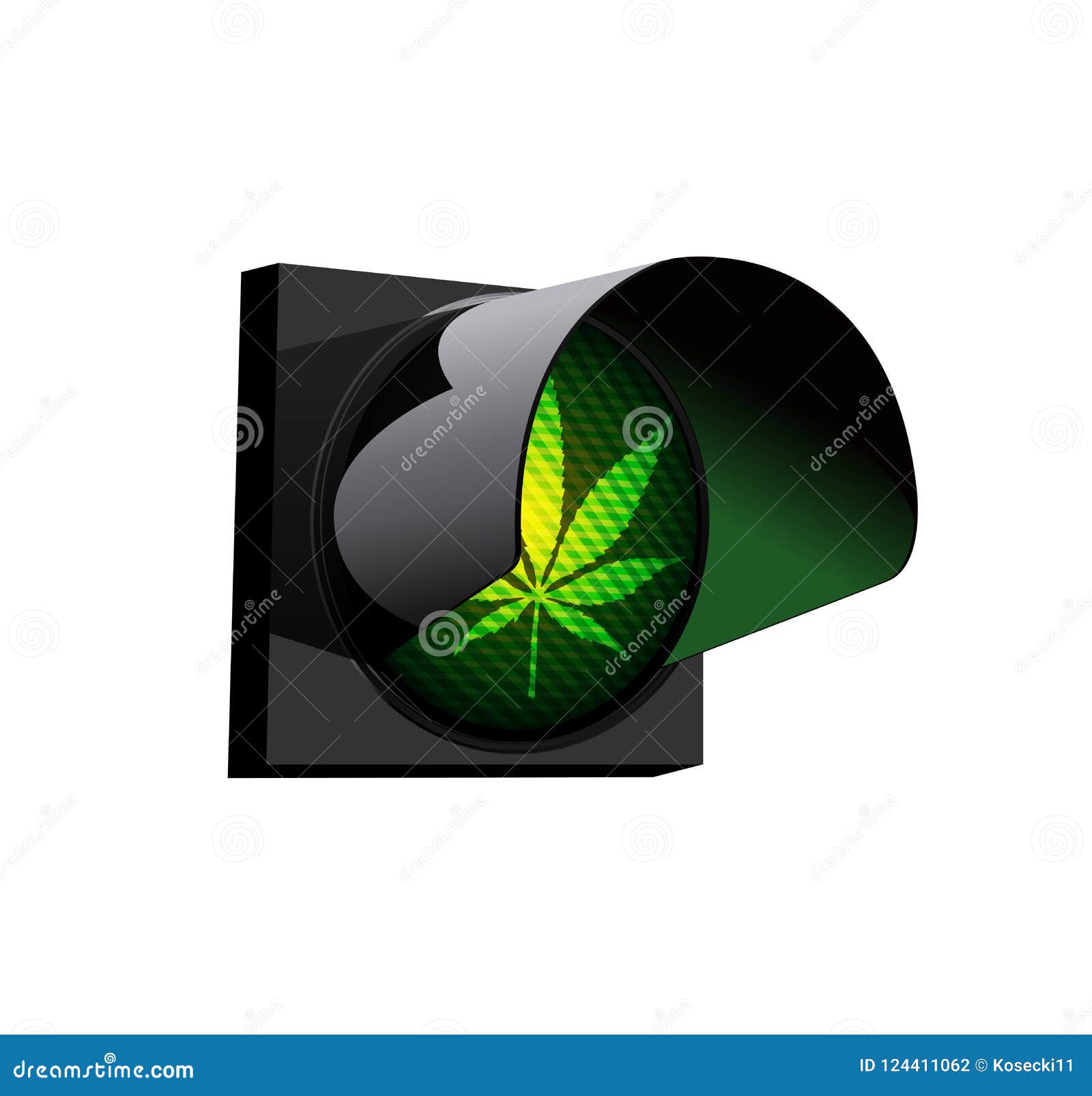Marijuana Legalization Issue - Green Traffic Light with Marijuana Leaf ...