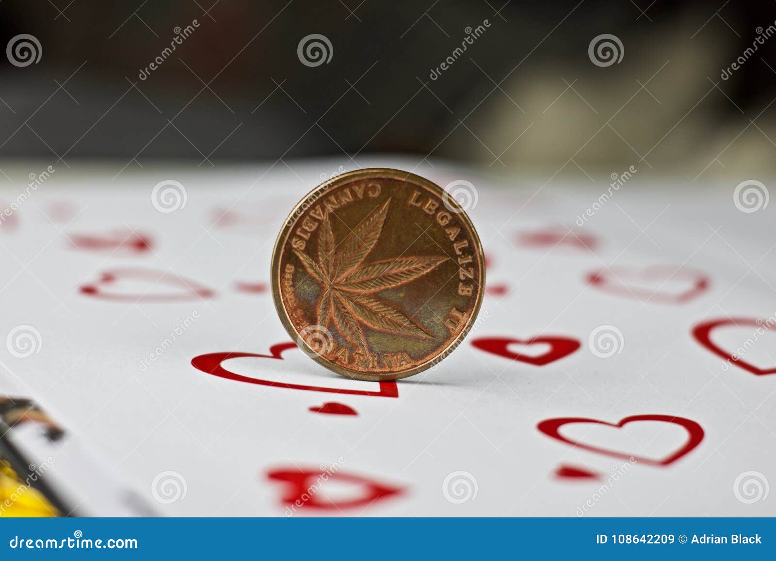 Marijuana love coin stock image. Image of profit, fortune - 108642209