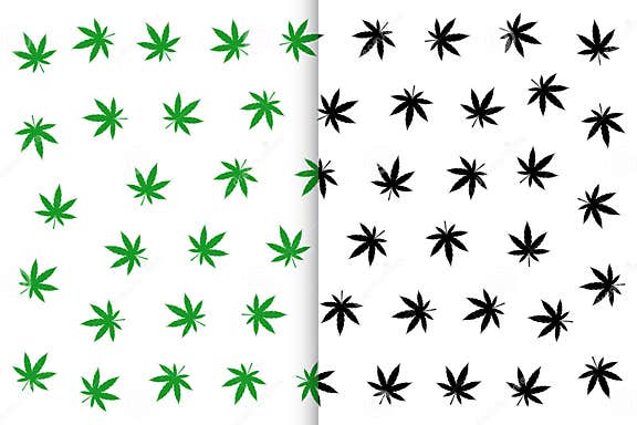 Marijuana Pattern Background with Cannabis Leaves Vector Stock Vector ...