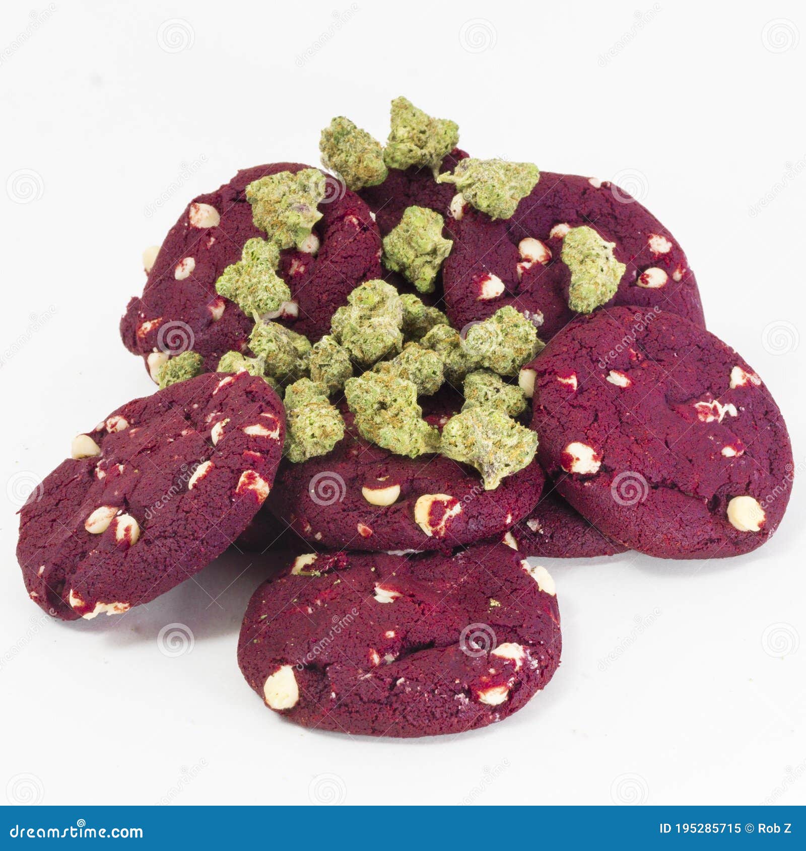 Marijuana and red cookies stock image. Image of ganja - 195285715