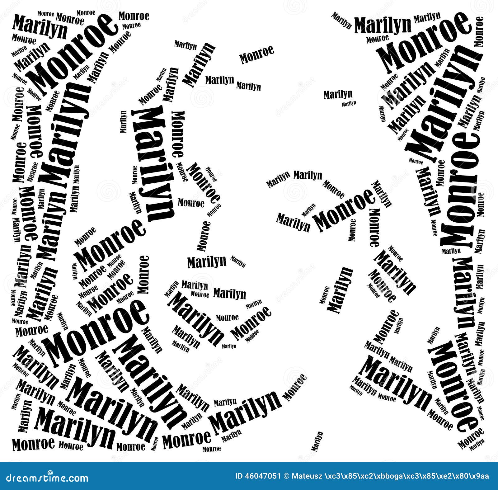 Marilyn Monroe Portrait. Word Cloud Illustration Editorial Photo ...
