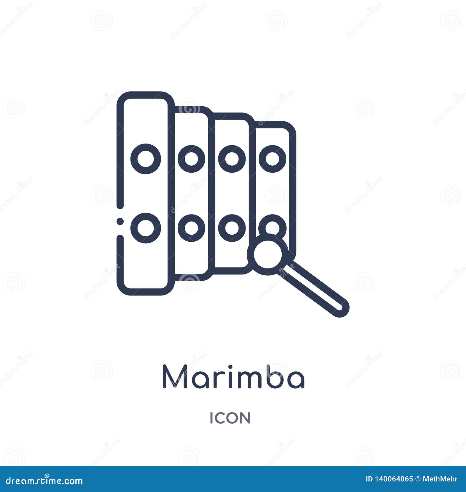 Outline Marimba Vector Icon. Isolated Black Simple Line Element ...