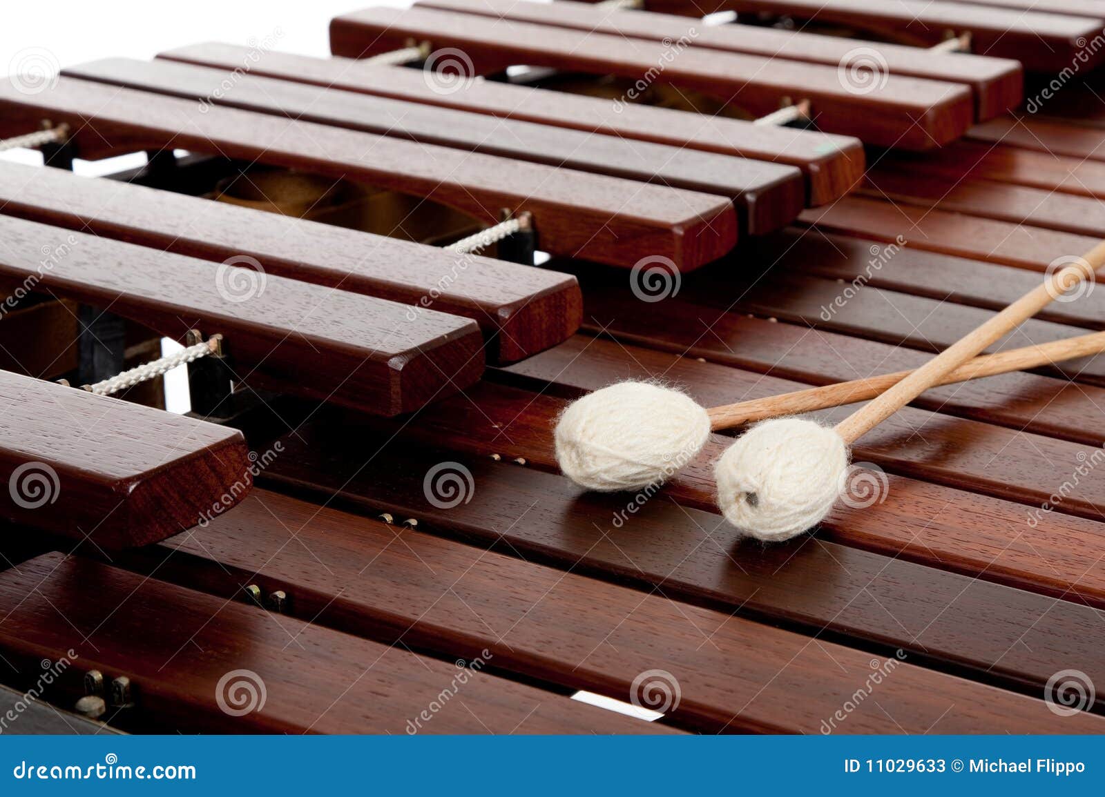 Marimba with mallets stock image. Image of stand, notes - 11029633