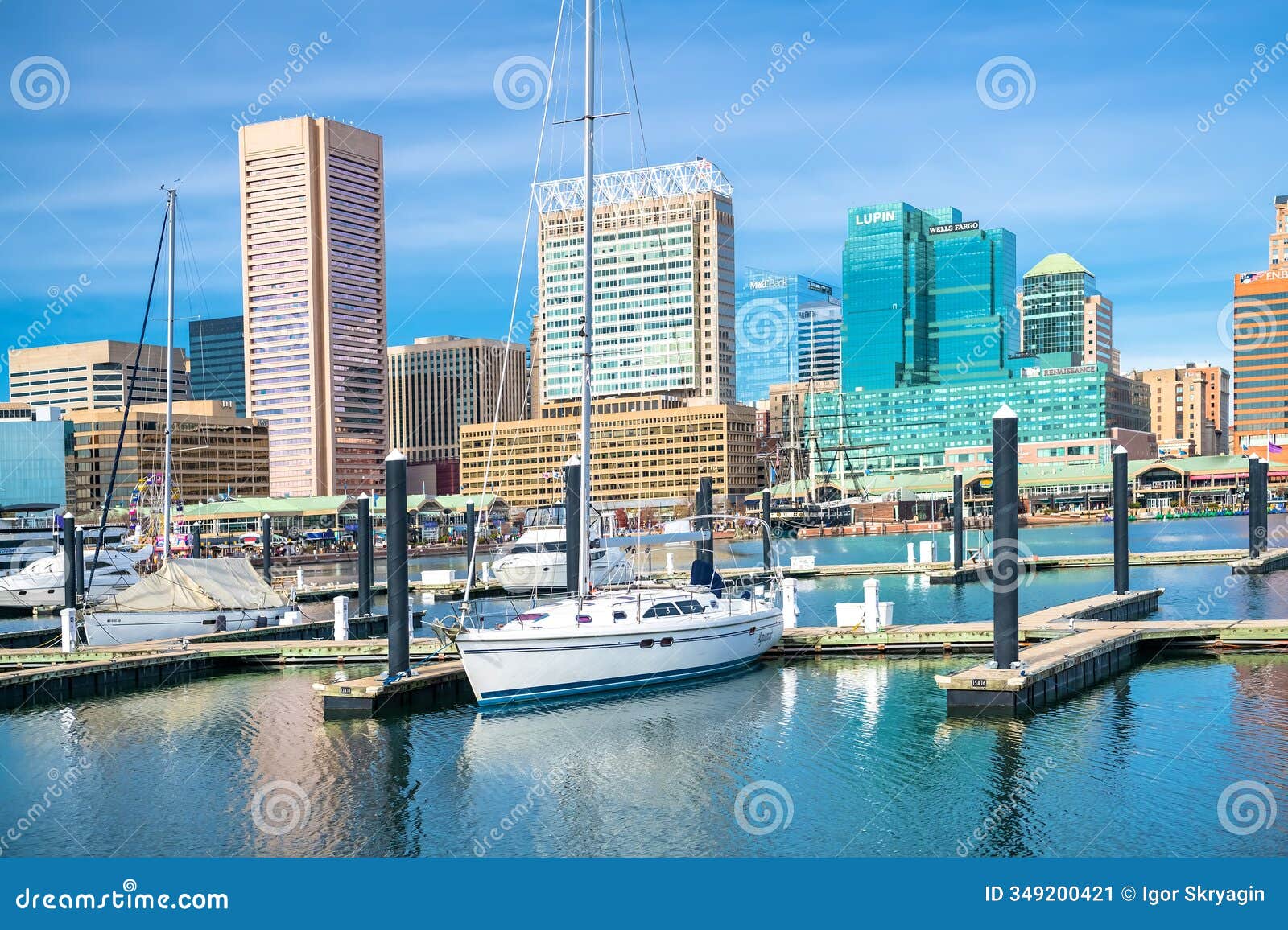 Marina Against a Backdrop of Skyscrapers in the Inner Harbor in ...