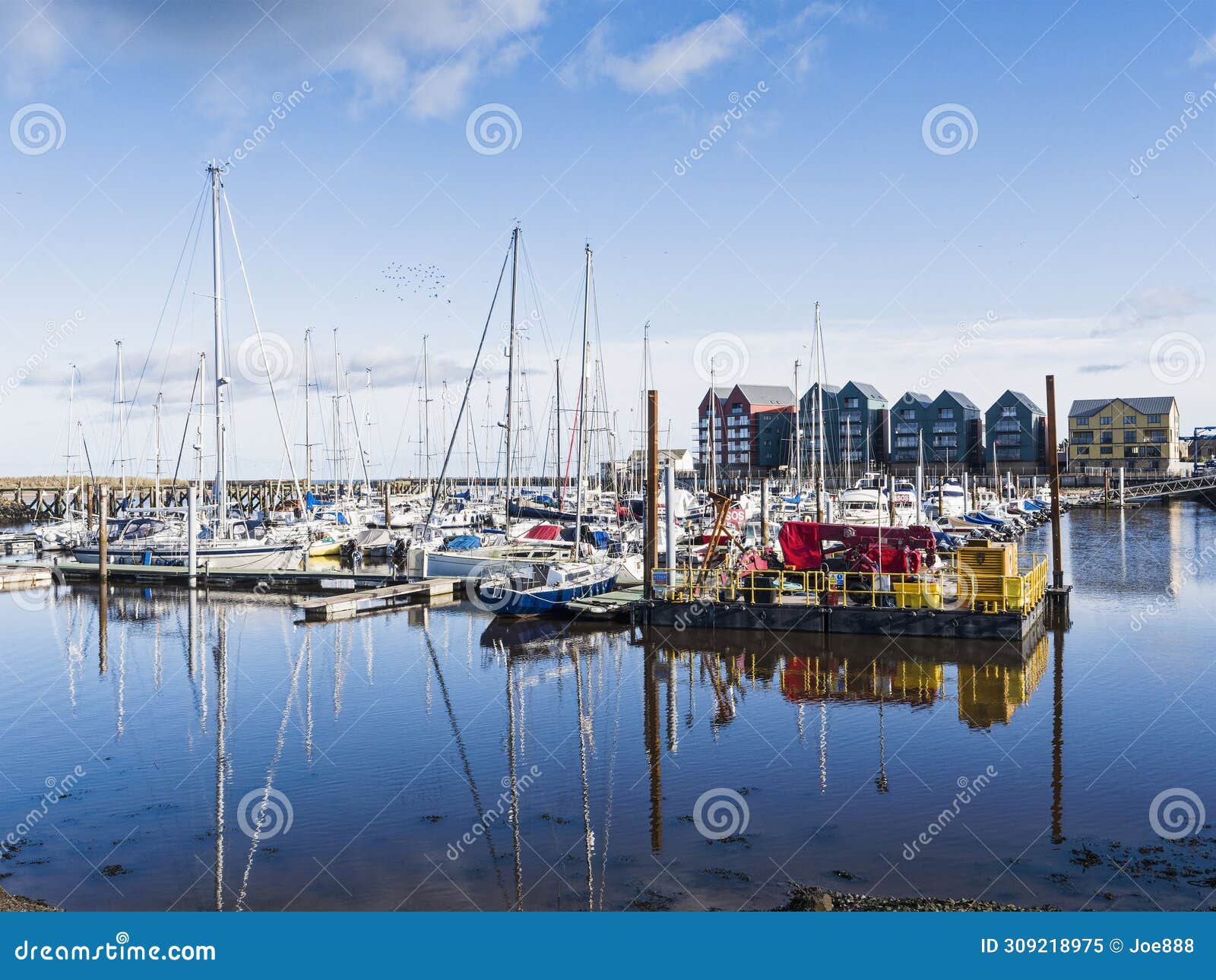 Marina at Amble, Northumberland, UK with Copy Space Stock Image - Image ...