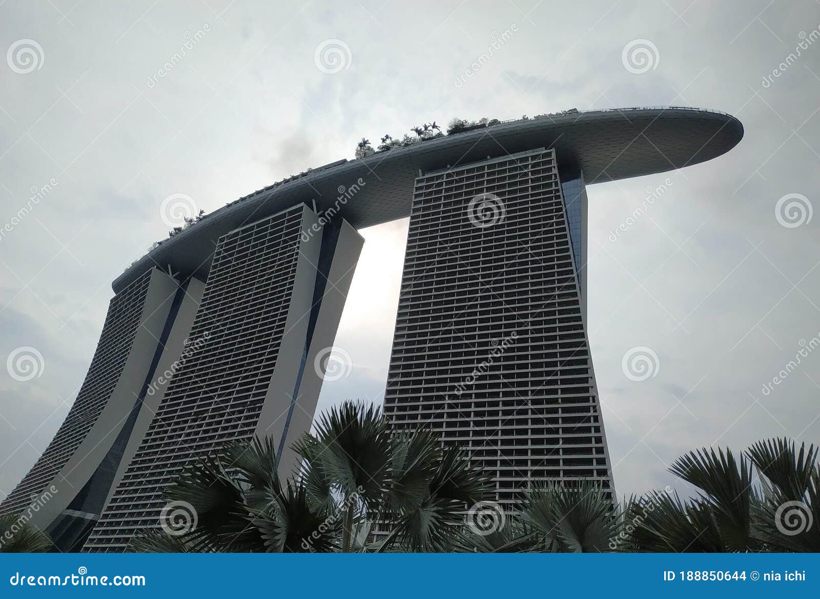 Marina Bay Building with Cloudy Sky Editorial Stock Image - Image of ...