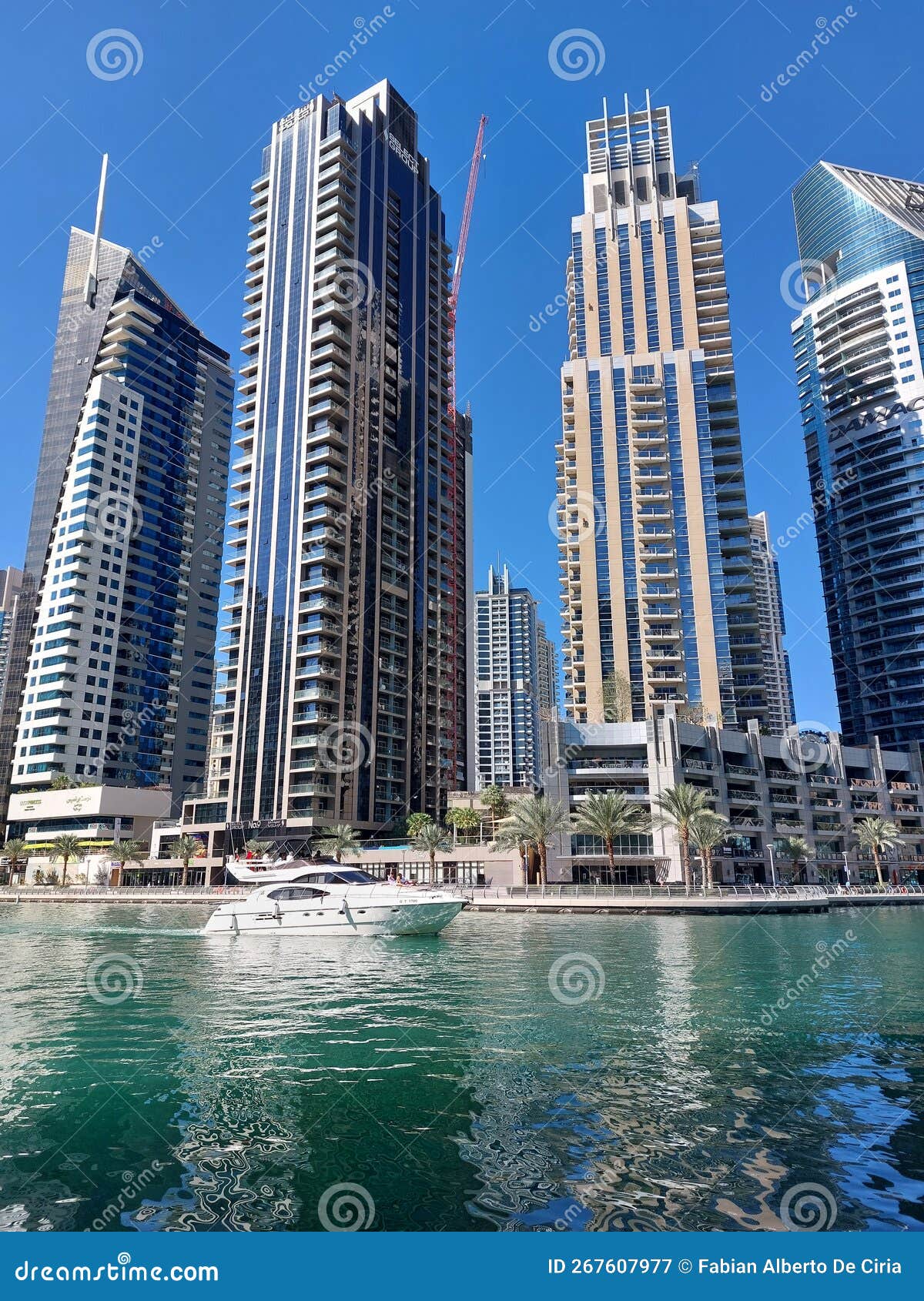 Marina Bay Dubai Buildings and Sea Stock Image - Image of line, tower ...