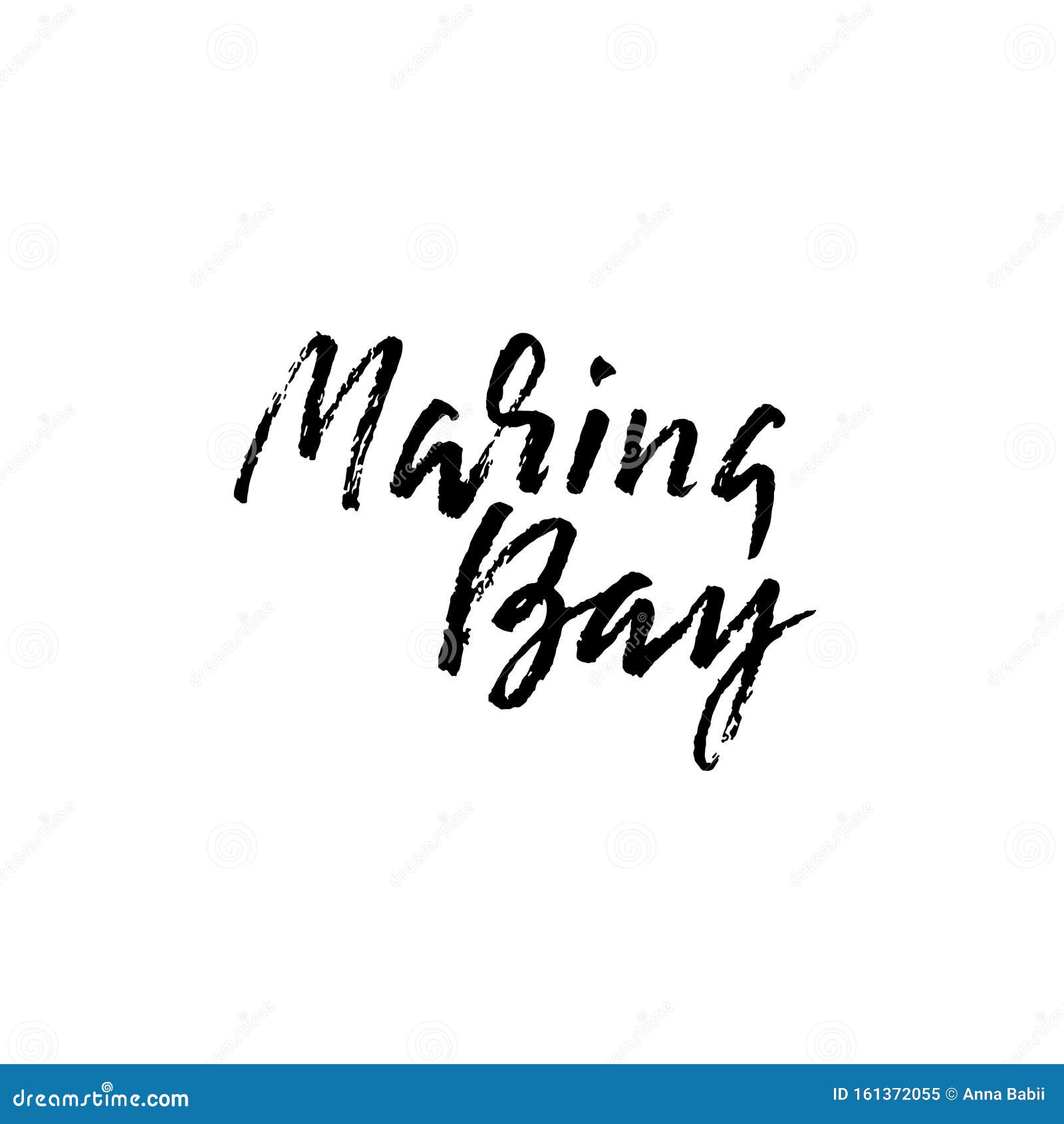 Marina Bay Lettering. Modern Brush Lettering. Vector Illustration ...