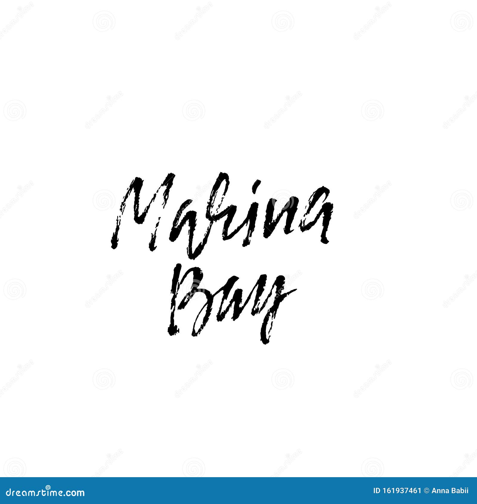 Marina Bay Lettering. Modern Brush Lettering. Vector Illustration ...