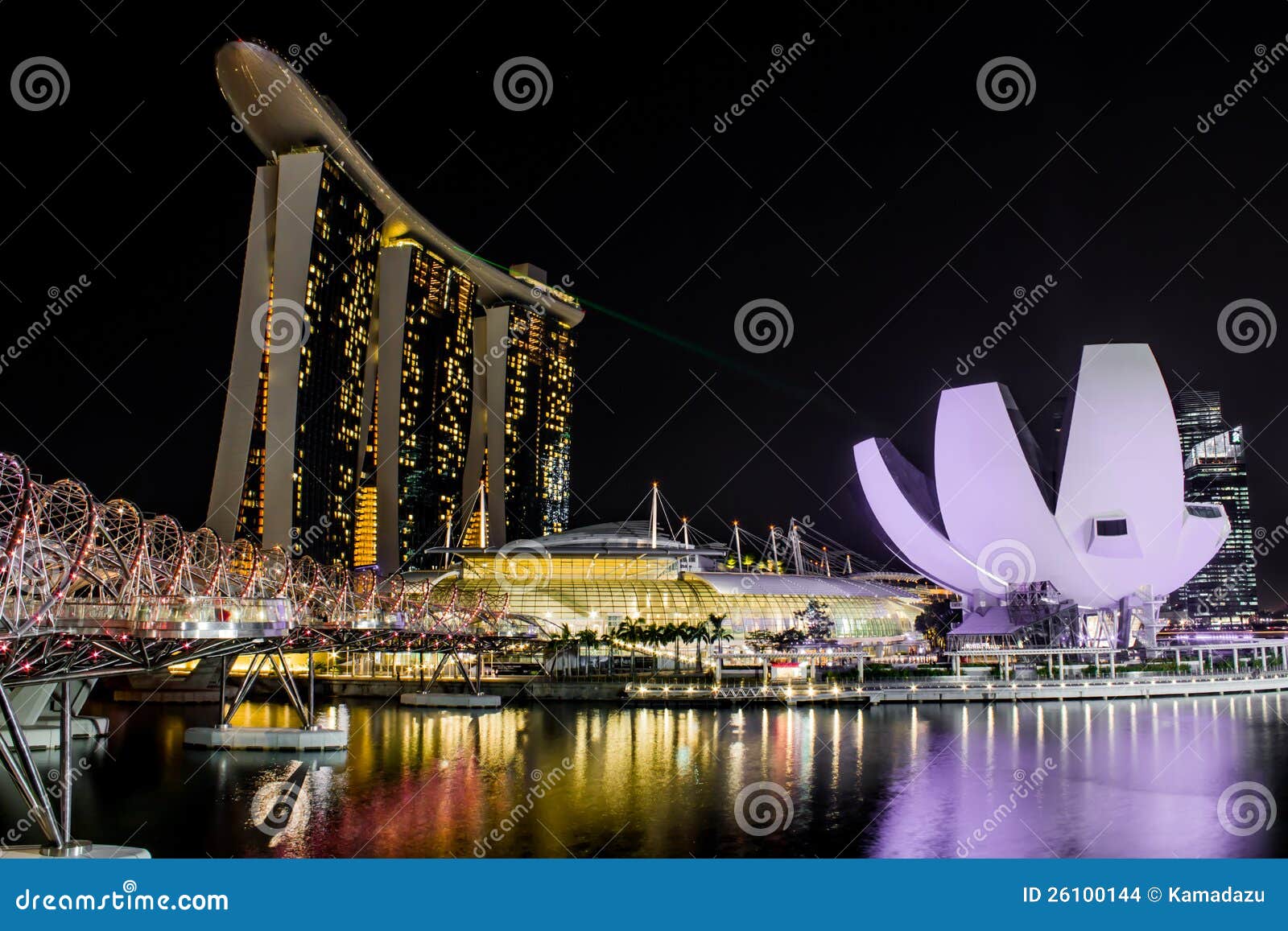 Marina Bay Night Scenes editorial stock image. Image of night - 26100144