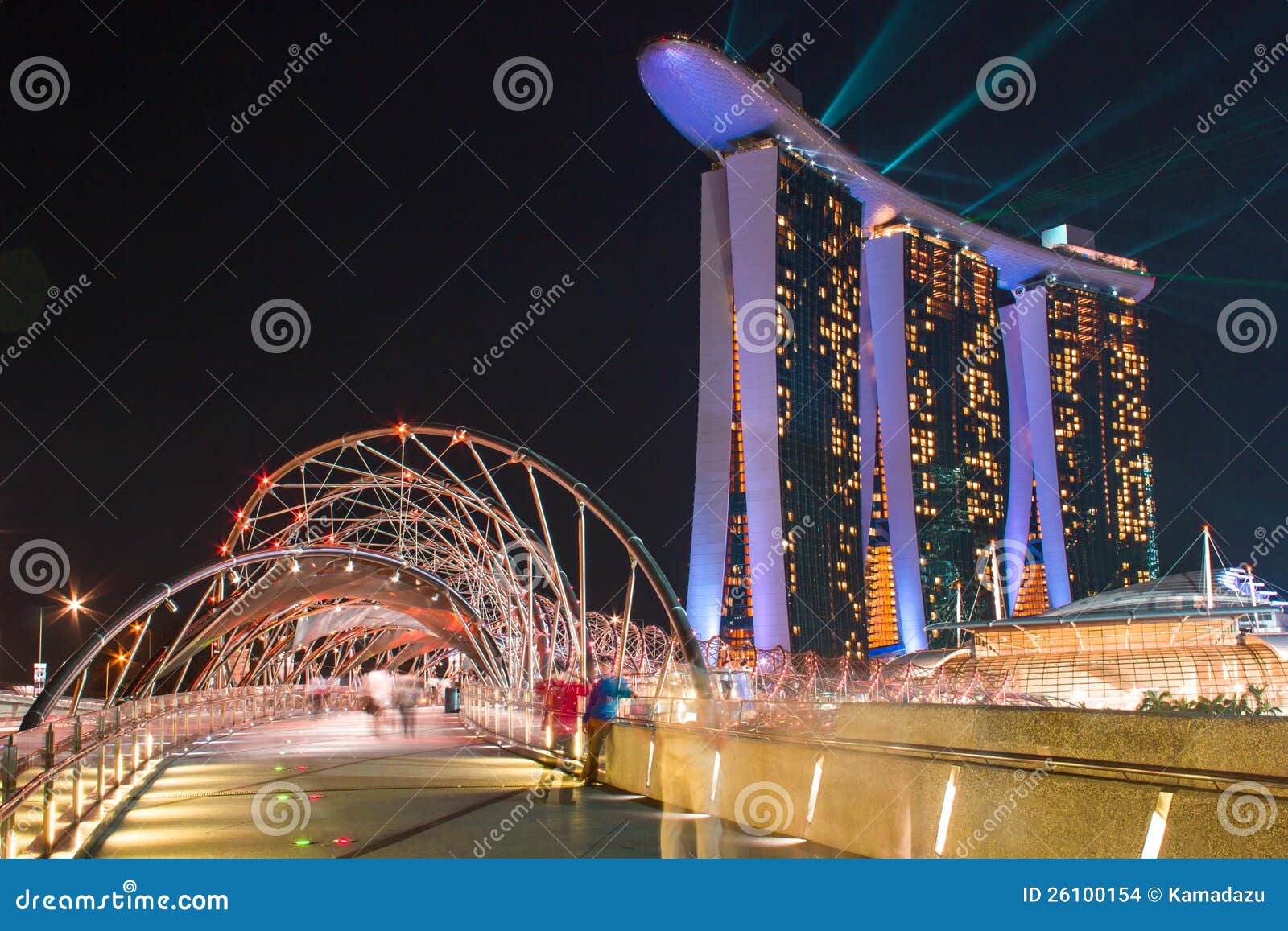 Marina Bay Night Scenes editorial stock image. Image of harbor - 26100154
