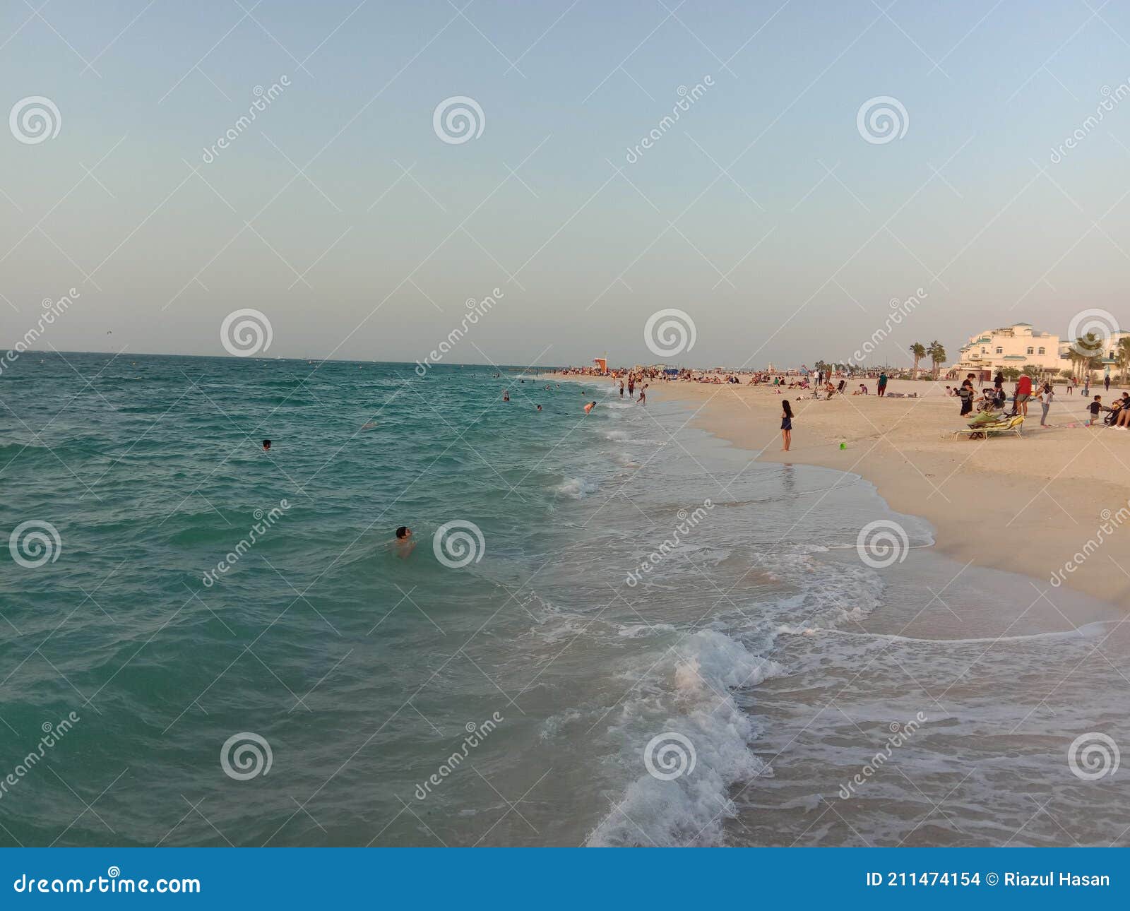 Marina Beach Sea Waves Dubai UAE Editorial Stock Image - Image of ...