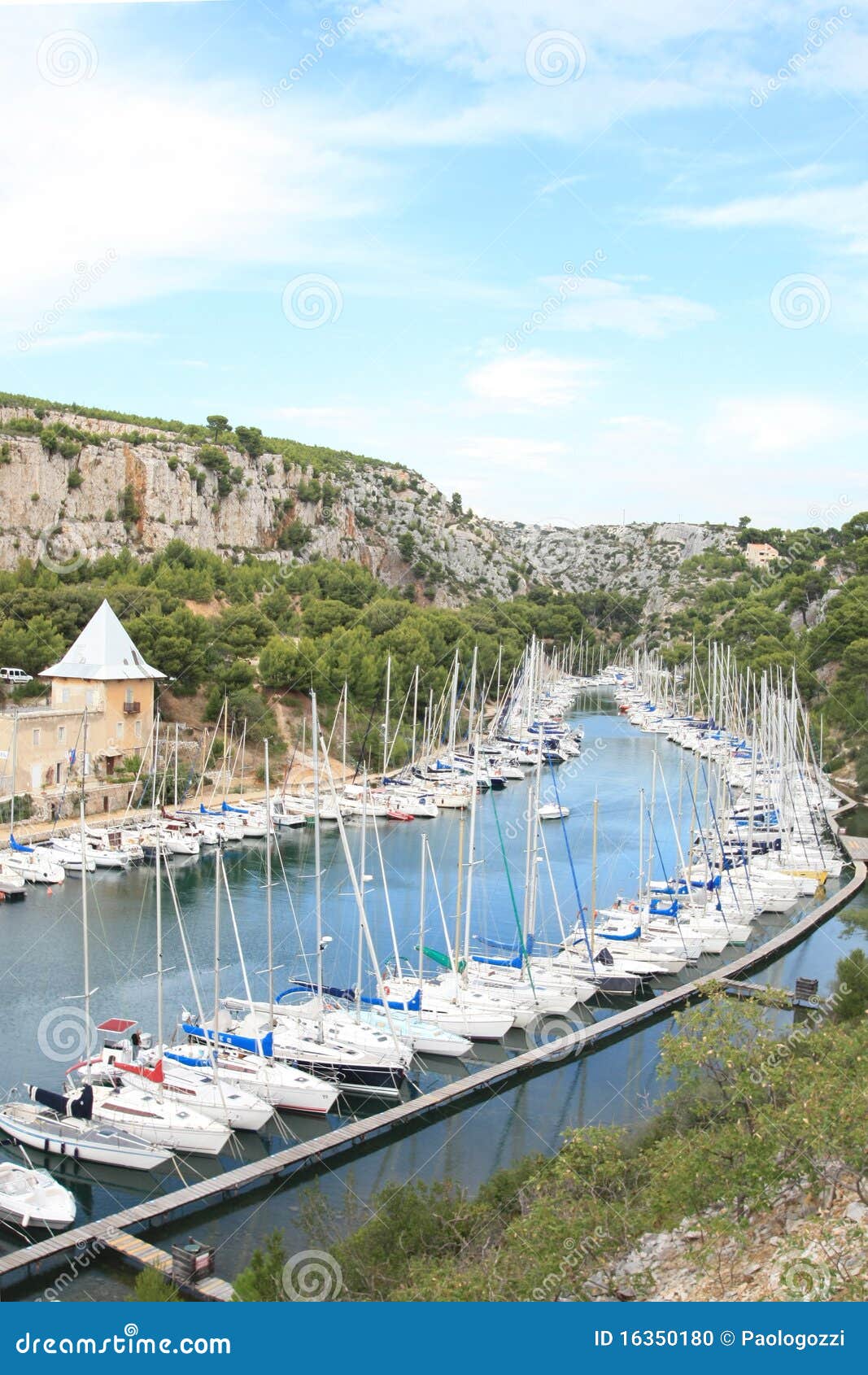 Marina of the Calanque of Port-Miou Stock Photo - Image of hill ...