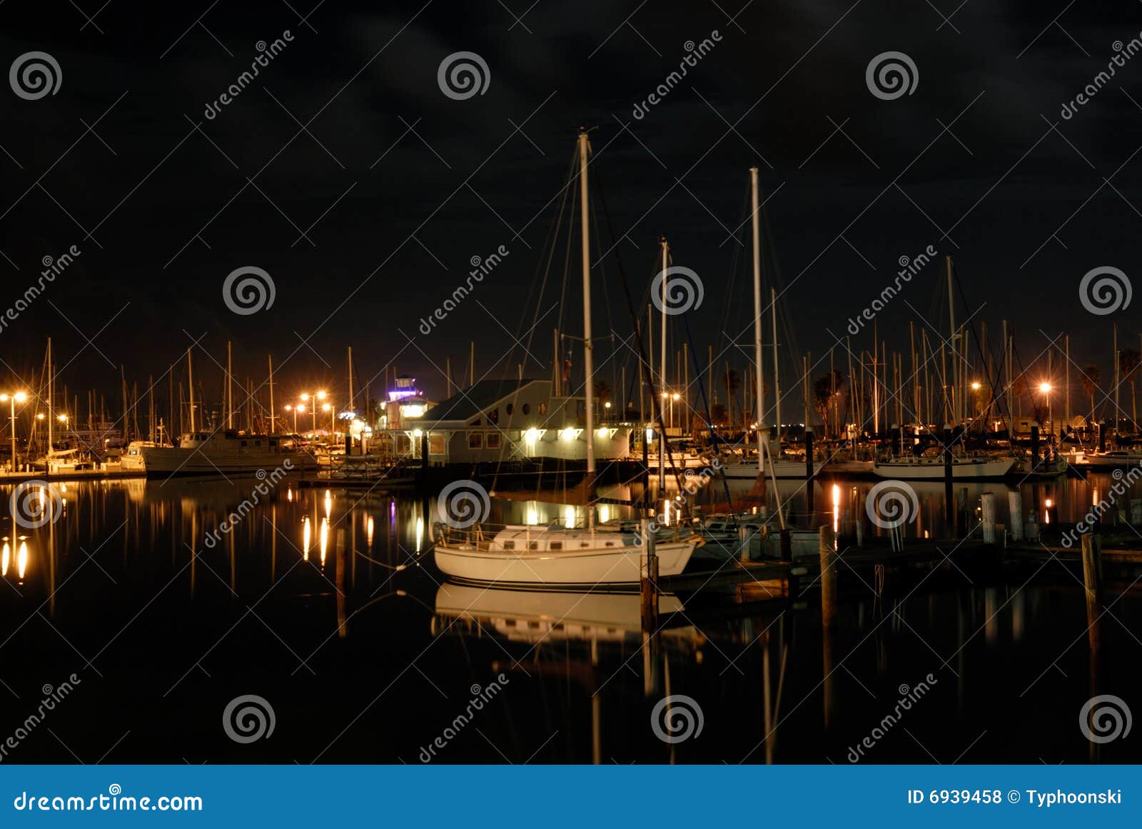 Marina in Corpus Christi at Night Stock Photo - Image of lantern, coast ...