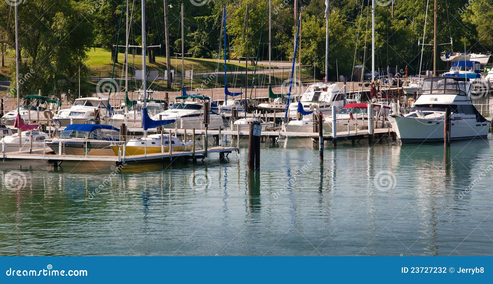 Marina on Detroit River stock photo. Image of vacation - 23727232