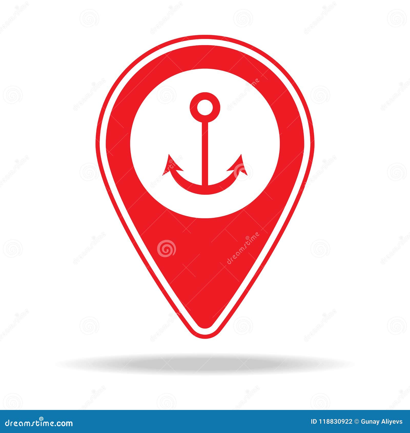 Marina Map Pin Icon. Element of Warning Navigation Pin Icon for Mobile ...