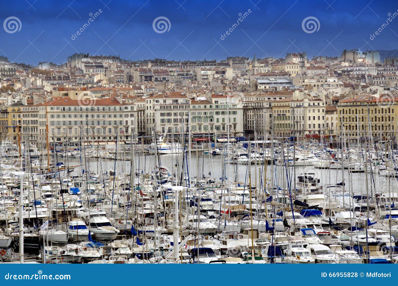 Marina in Marseille,France stock photo. Image of buildings - 66955828