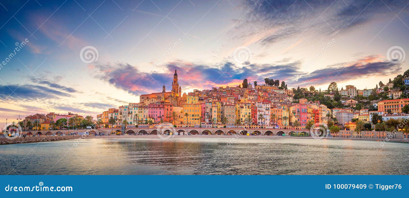 Marina of Menton, France stock image. Image of europe - 100079409