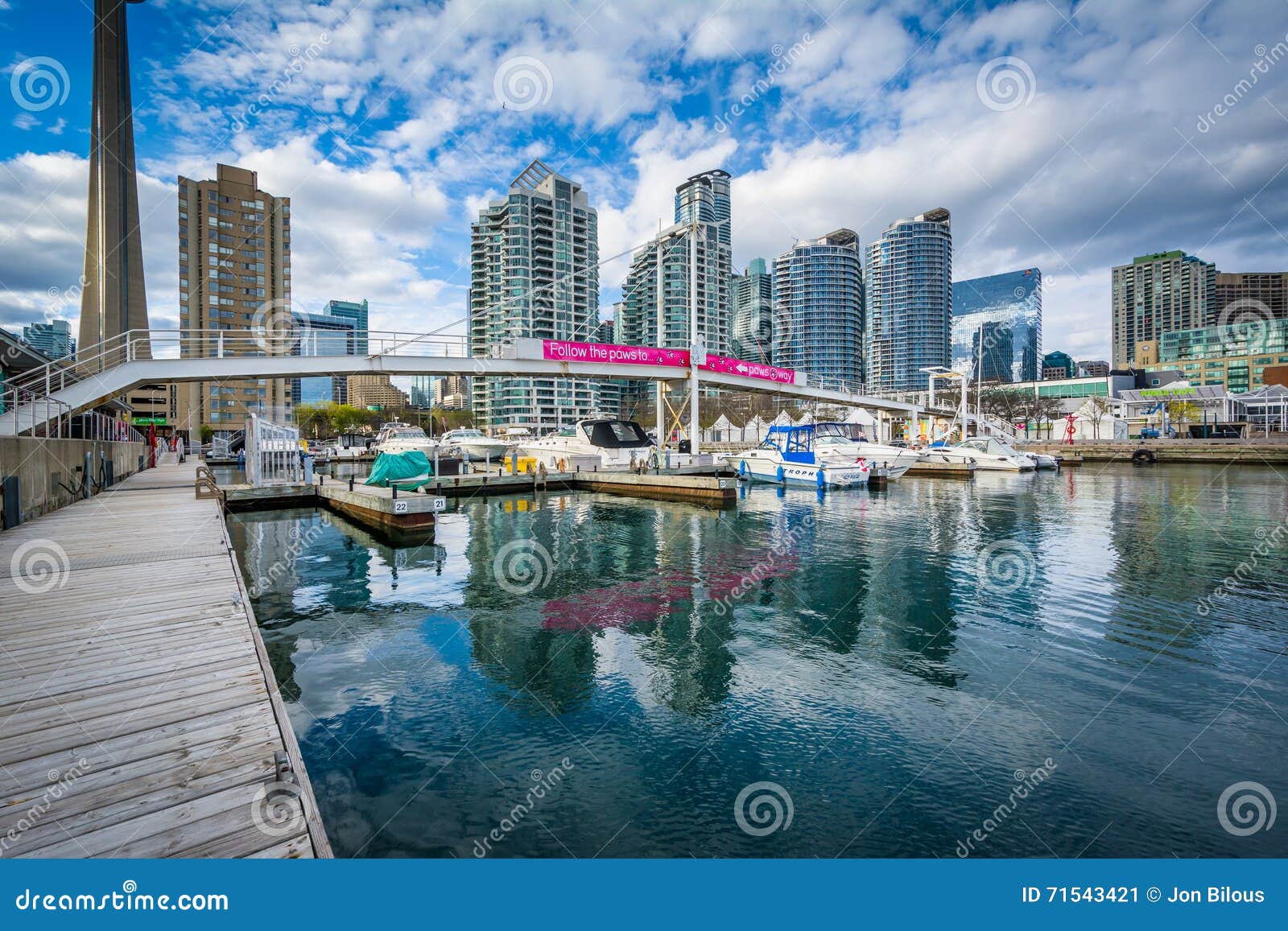 Marina and Modern Buildings at the Harbourfront, in Toronto, Ont ...